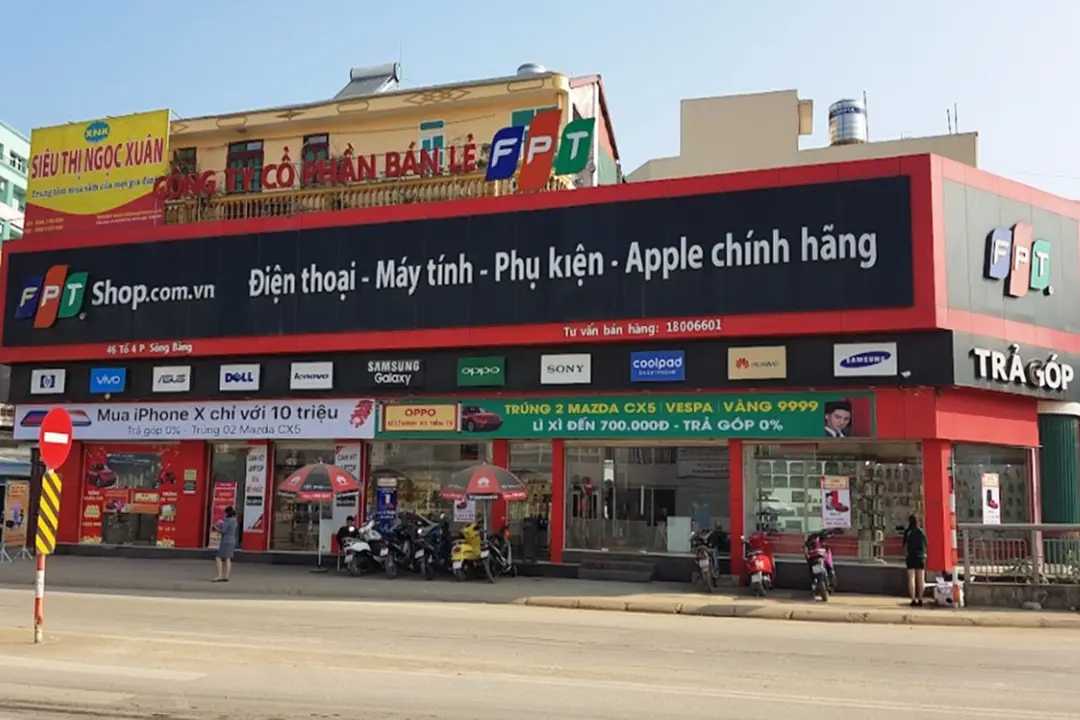 Cửa hàng FPTShop.com.vn tại 44 - 46 Ngã tư cầu Sông Bằng (ngã 4 bến xe), Tổ 4, P. Sông Bằng, TP ...