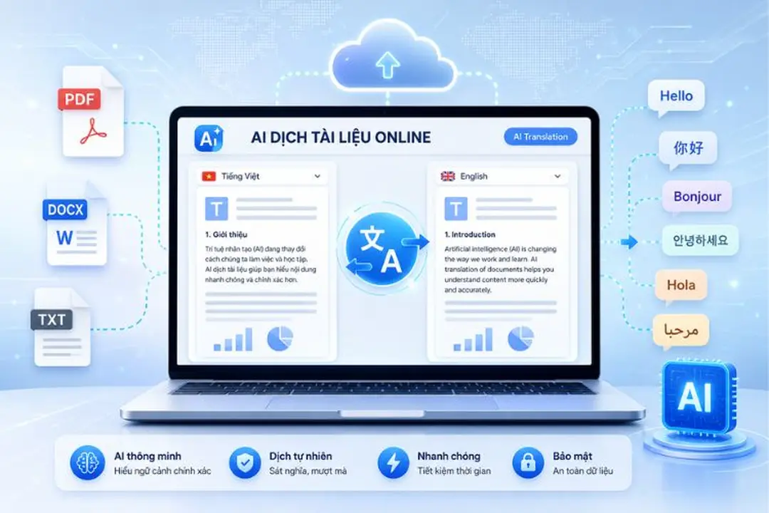 Điểm danh Top công cụ AI dịch tài liệu online tốt nhất hiện nay