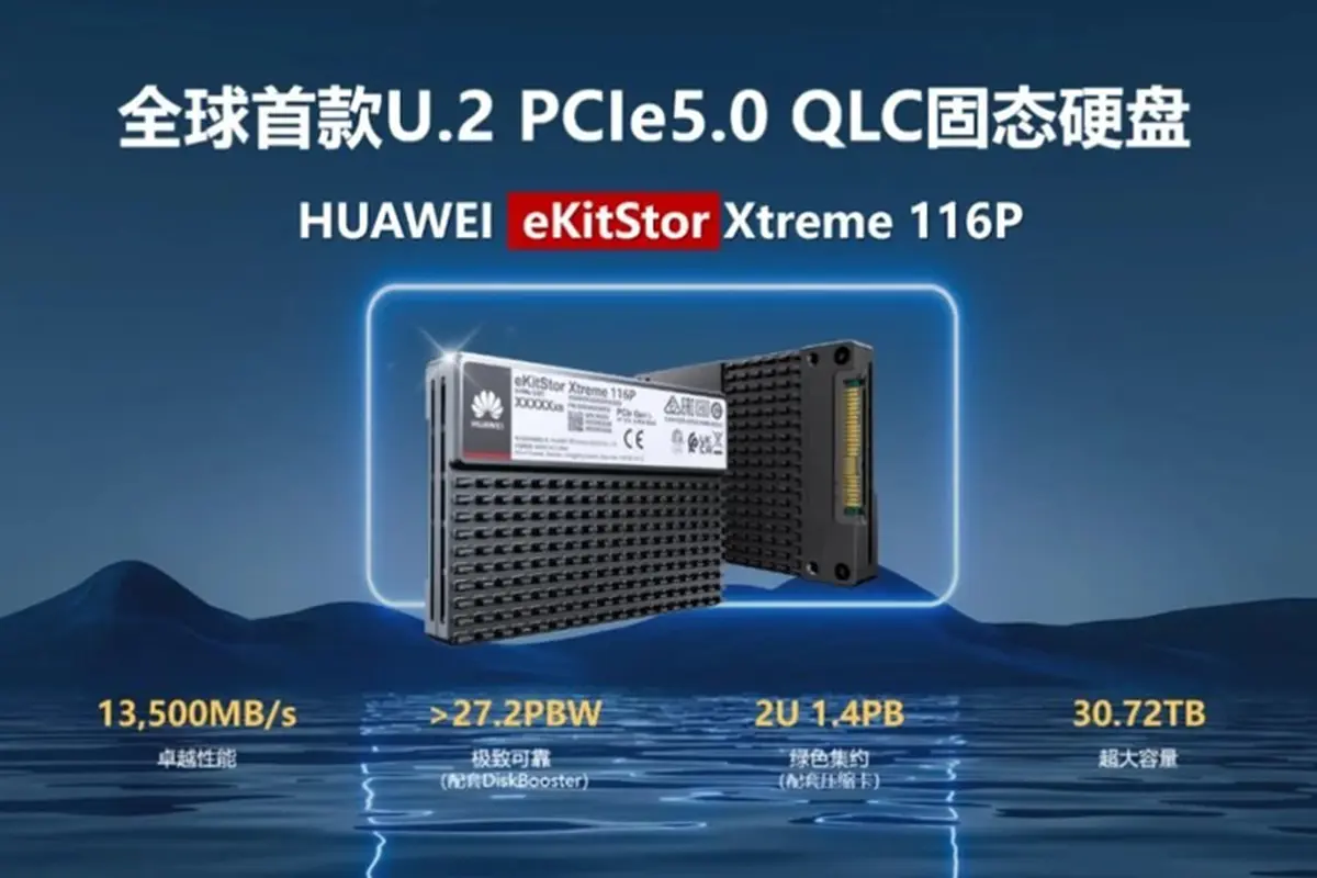 Huawei ra mắt eKitStor Xtreme 116P: Ổ SSD PCIe 5.0 QLC 62TB, thay thế HDD trong trung tâm dữ liệu