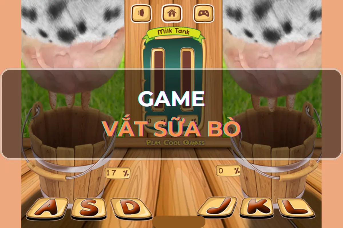 Game Vắt Sữa Bò trên Game Vui - Hoá thân thành bác nông dân