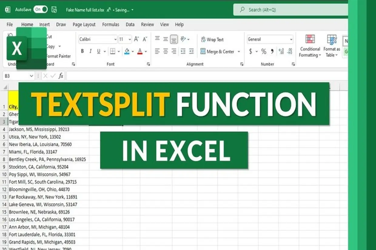 Cách dùng hàm TEXTSPLIT trong Excel để phân tách văn bản