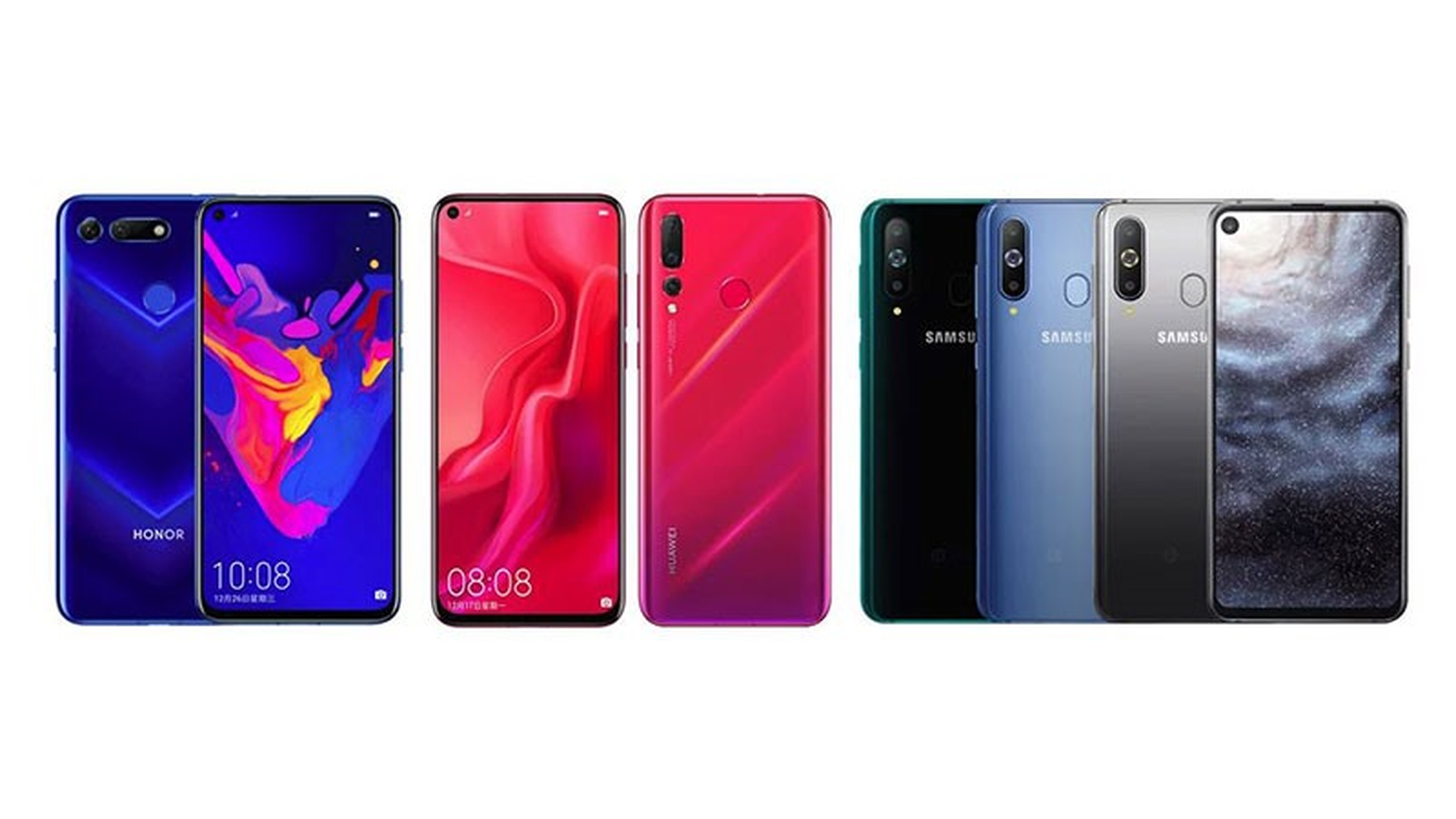 So sánh Honor V20, Huawei Nova 4 và Samsung Galaxy A8s