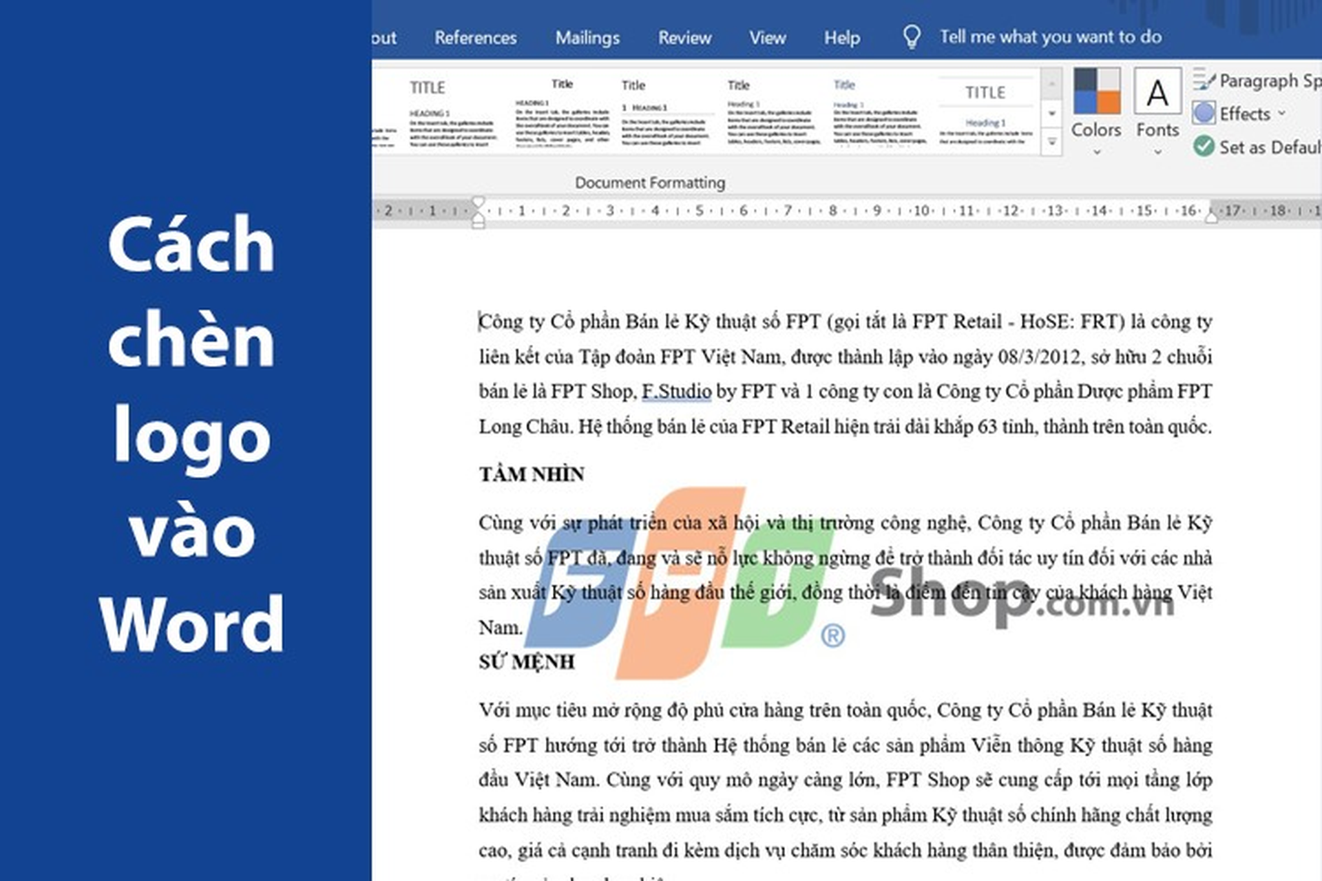 Chia sẻ cách chèn logo vào Word cực đơn giản ai cũng làm được