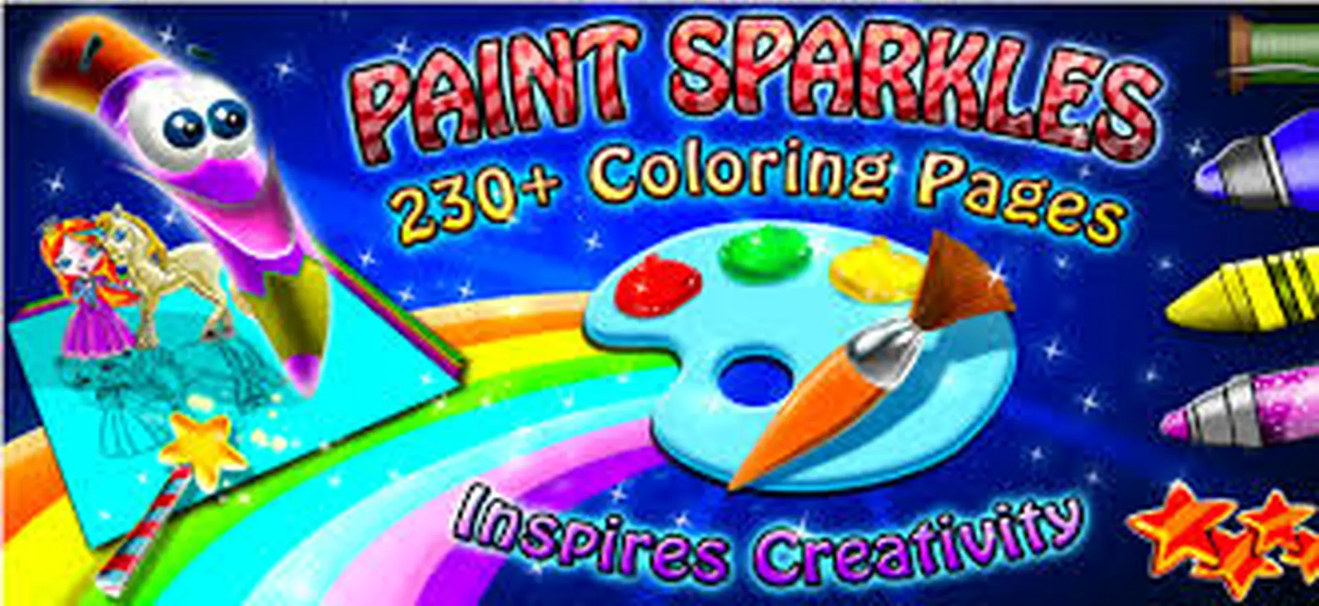 Paint Sparkles Coloring Book: Ứng dụng vẽ tranh tuyệt vời dành cho bé