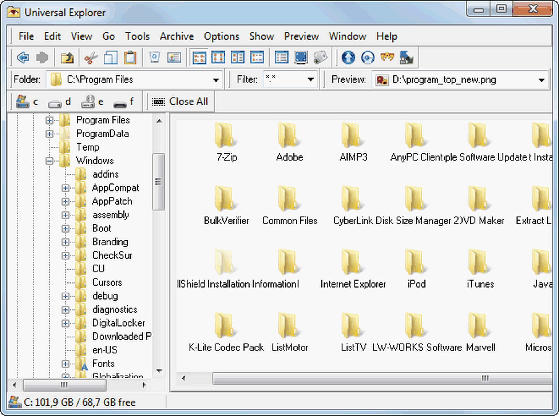 Universal Explorer (UE) 5.1 – Công cụ quản lý tập tin hiệu quả dành cho Windows