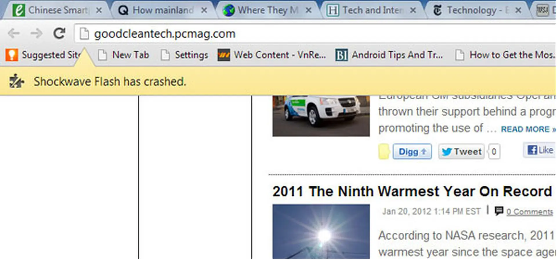 Hướng dẫn khắc phục lỗi “Shockware Flash has crashed”trên trình duyệt chome