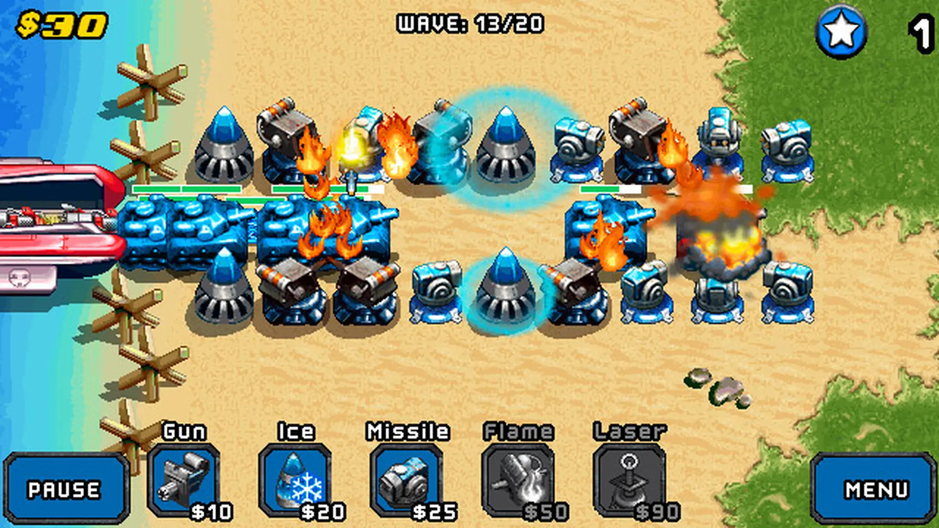 Game thủ thành Mega Tower Assault cực hay trên di động