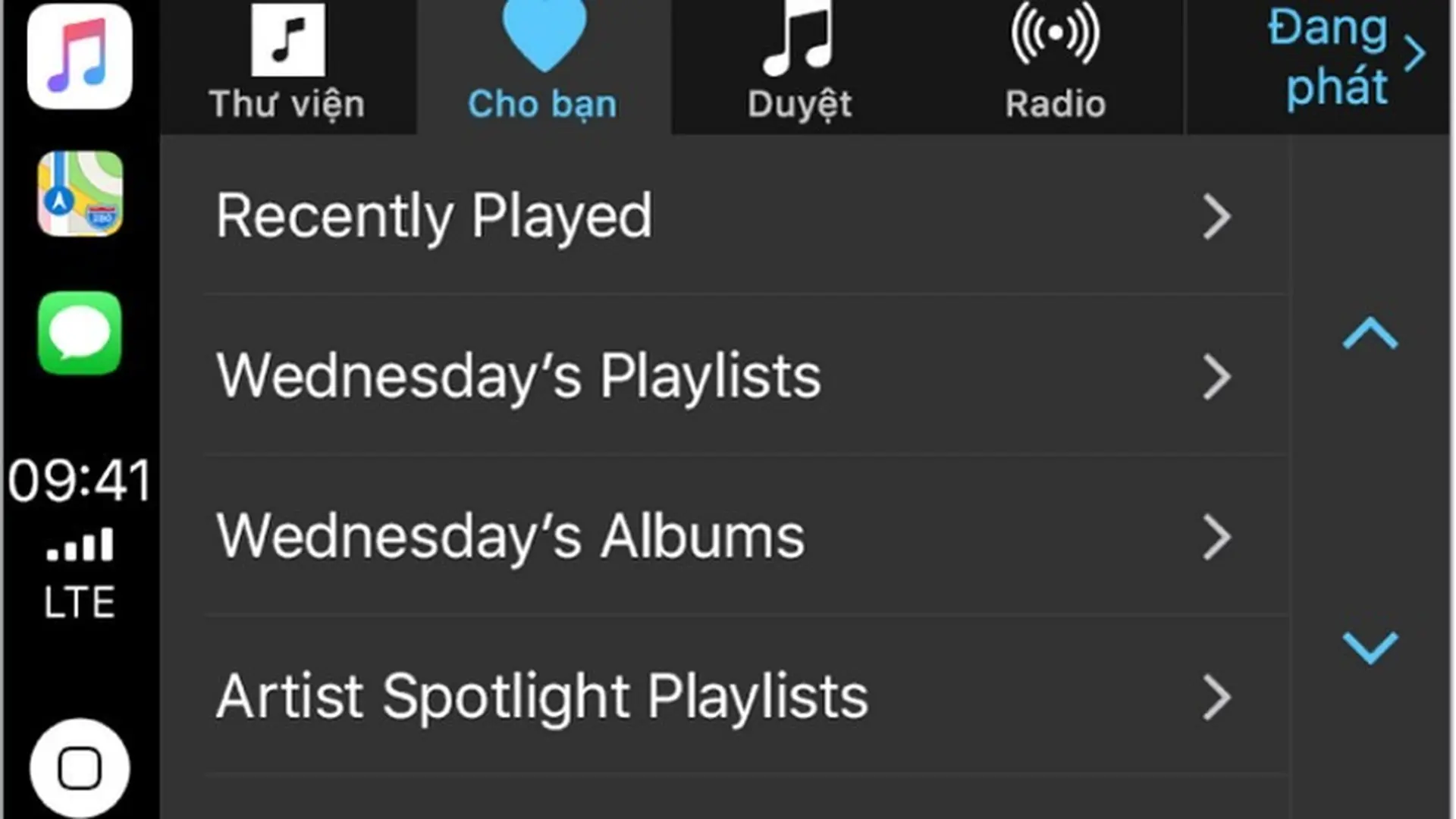 Phát nhạc với CarPlay