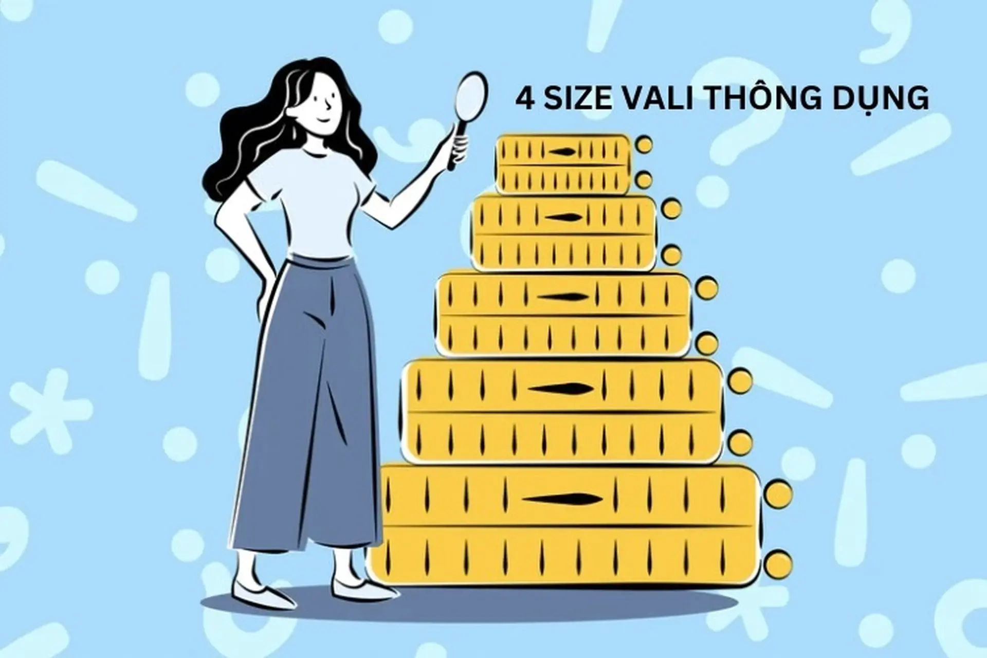 Khám phá 4 size vali thông dụng và cách chọn kích thước phù hợp