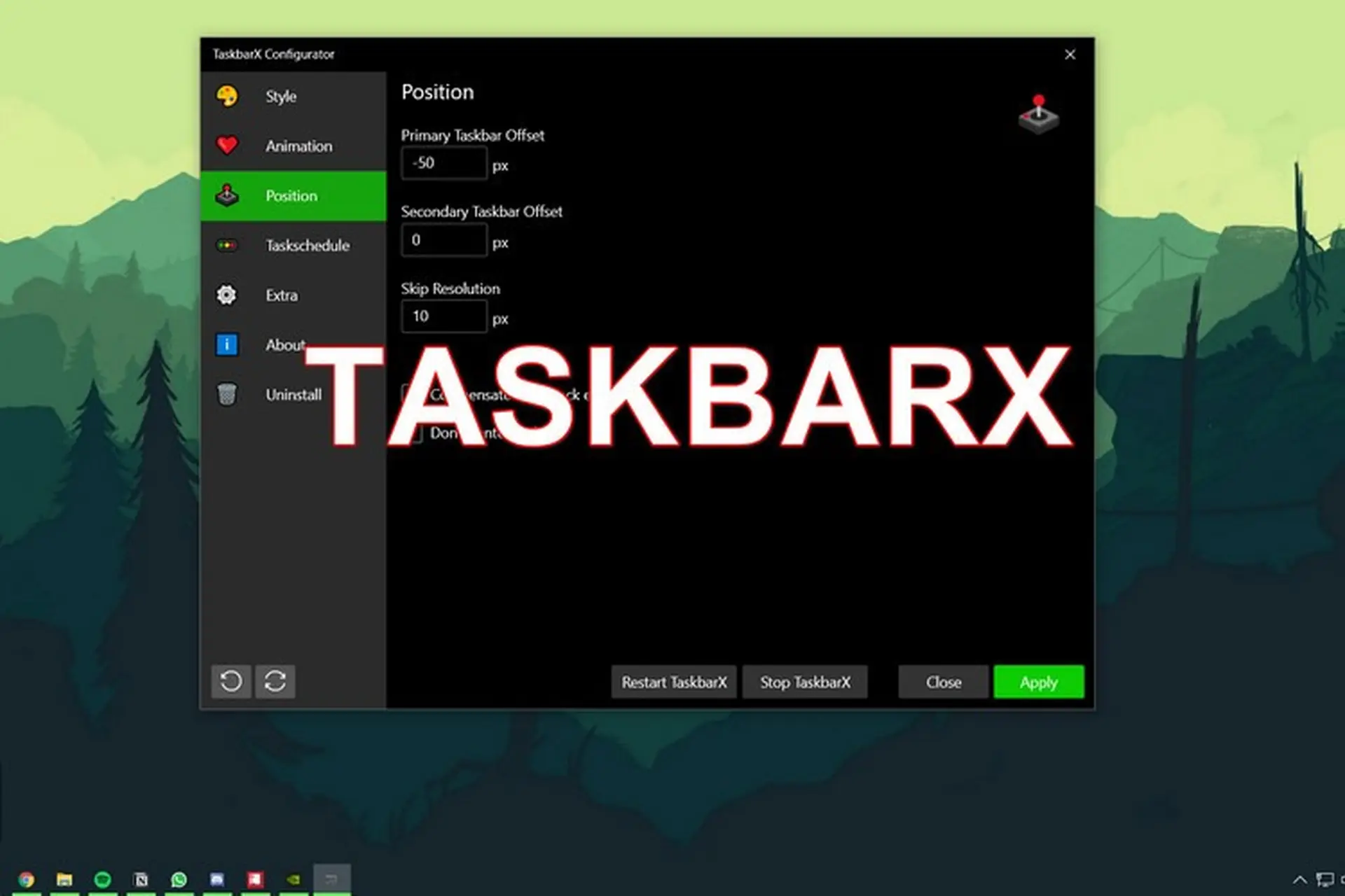 TaskbarX–Trải nghiệm và tùy chỉnh thanh tác vụ theo cách bạn muốn