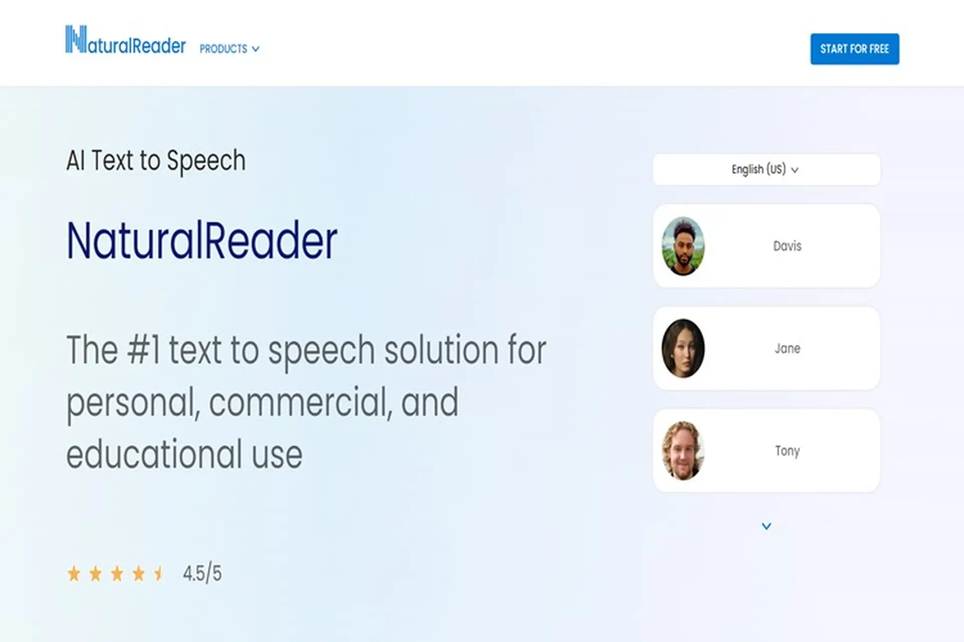 Free NaturalReader – App chuyển văn bản tiếng Anh sang giọng nói
