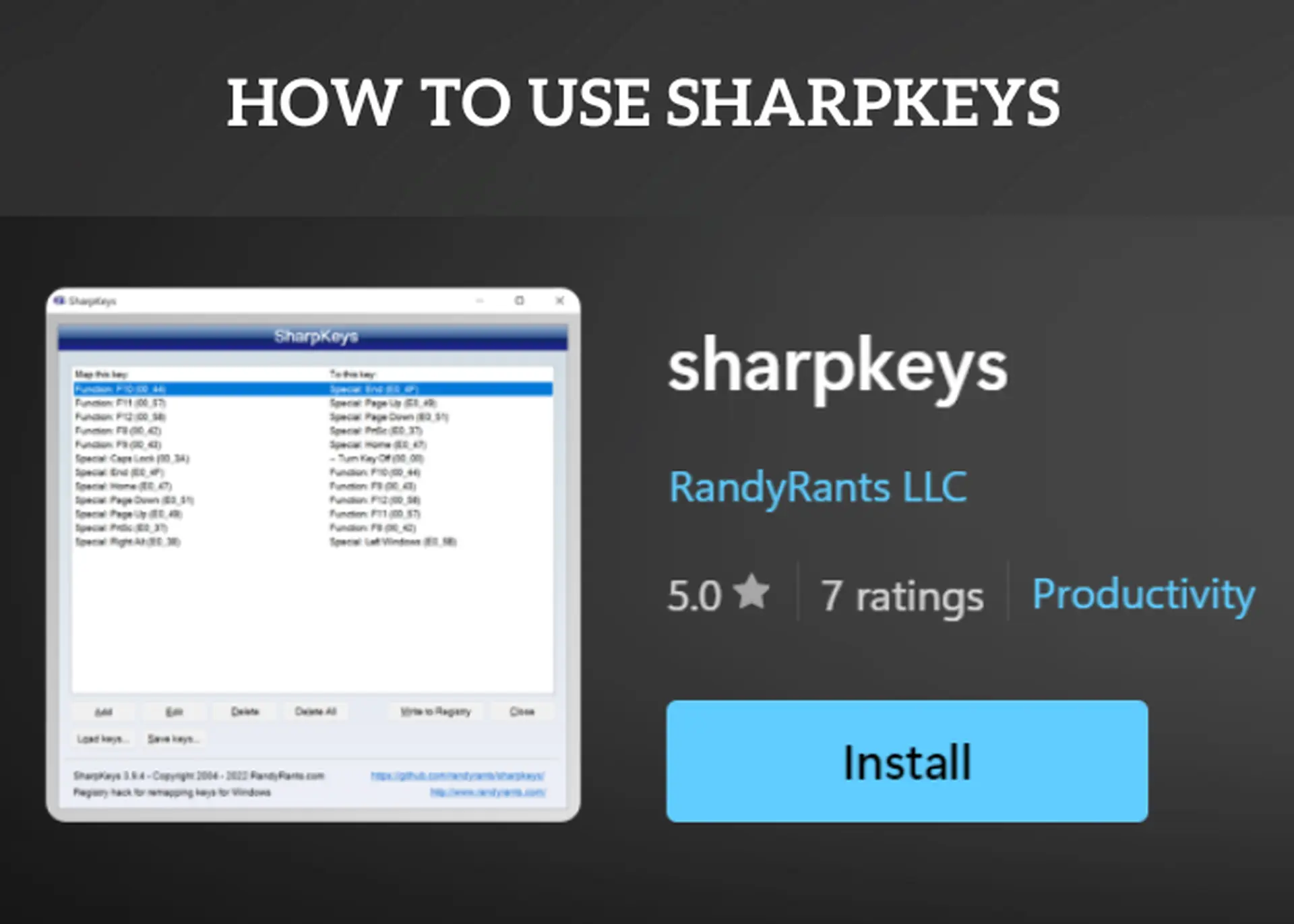 Hướng dẫn sử dụng phần mềm SharpKeys để ánh xạ lại bàn phím