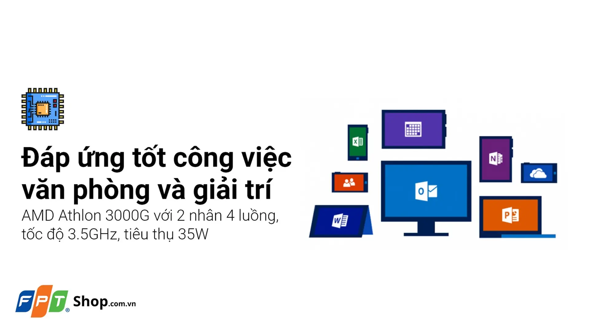 PC FPT E-POWER 010 Althlon 3000G 3.5 GHz/4 GB/128 GB/250 W chính hãng ...