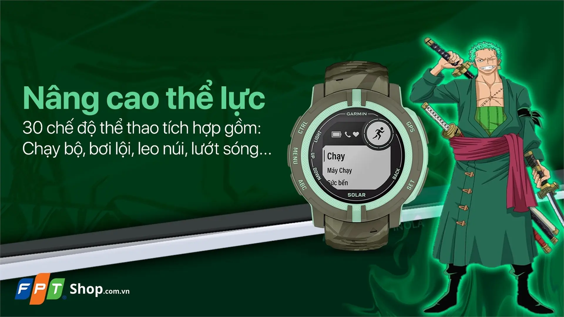 Garmin Instinct 2 Solar ONE PIECE phiên bản Zoro