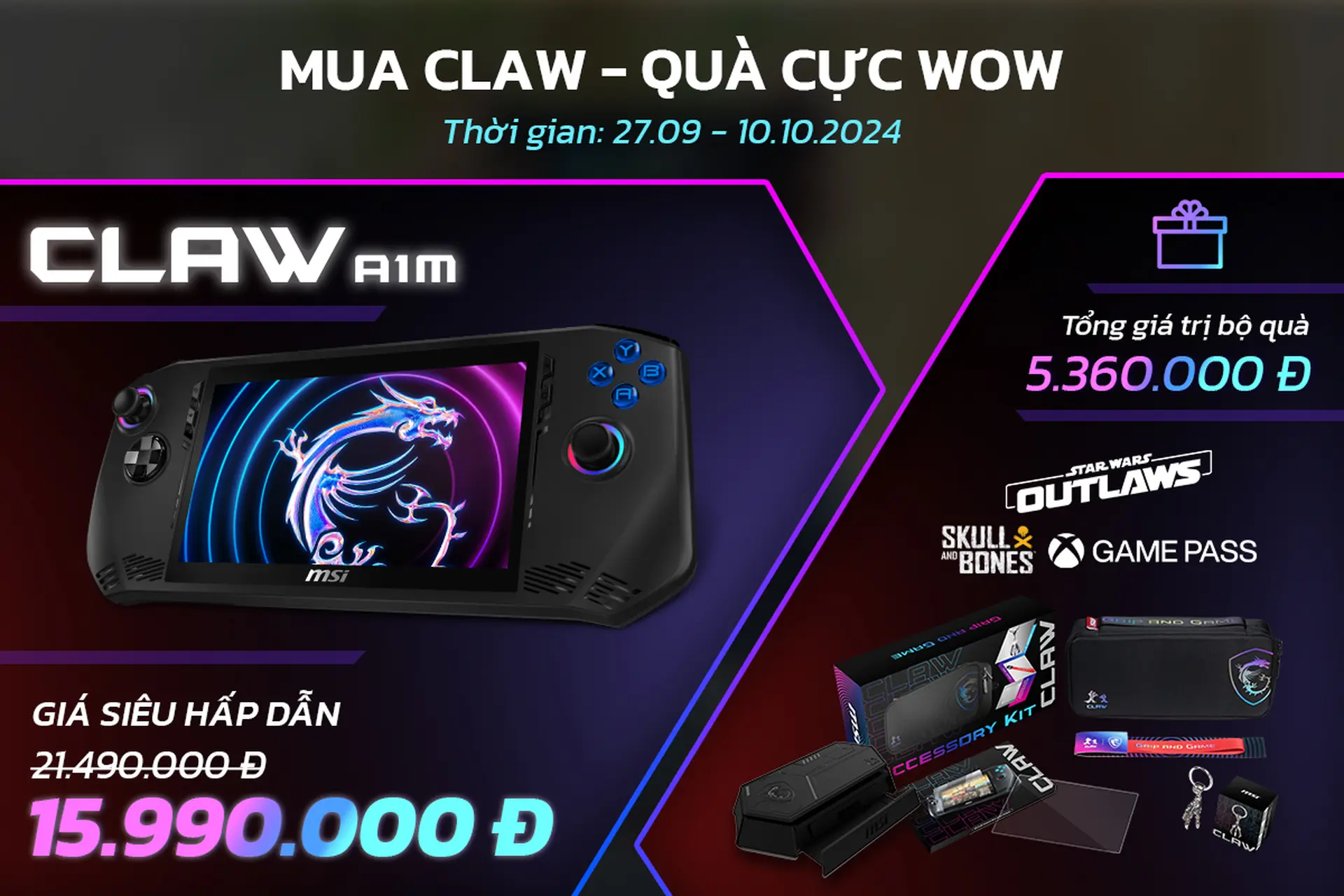 Mua máy chơi game cầm tay MSI CLAW, nhận ngay bộ đôi game Star Wars ...