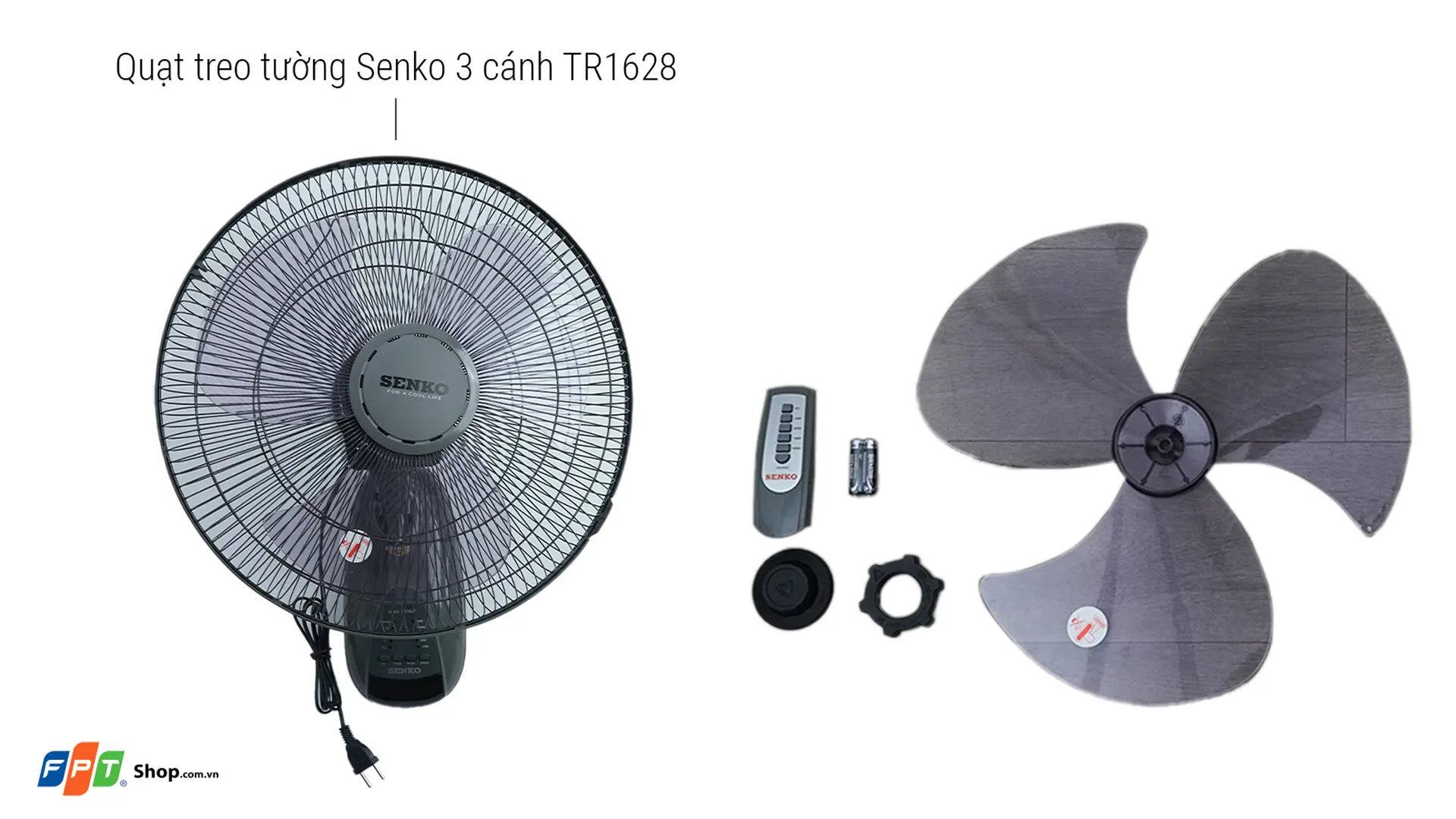 Quạt treo tường Senko TR1628 | Giá ưu đãi, BH 24 tháng