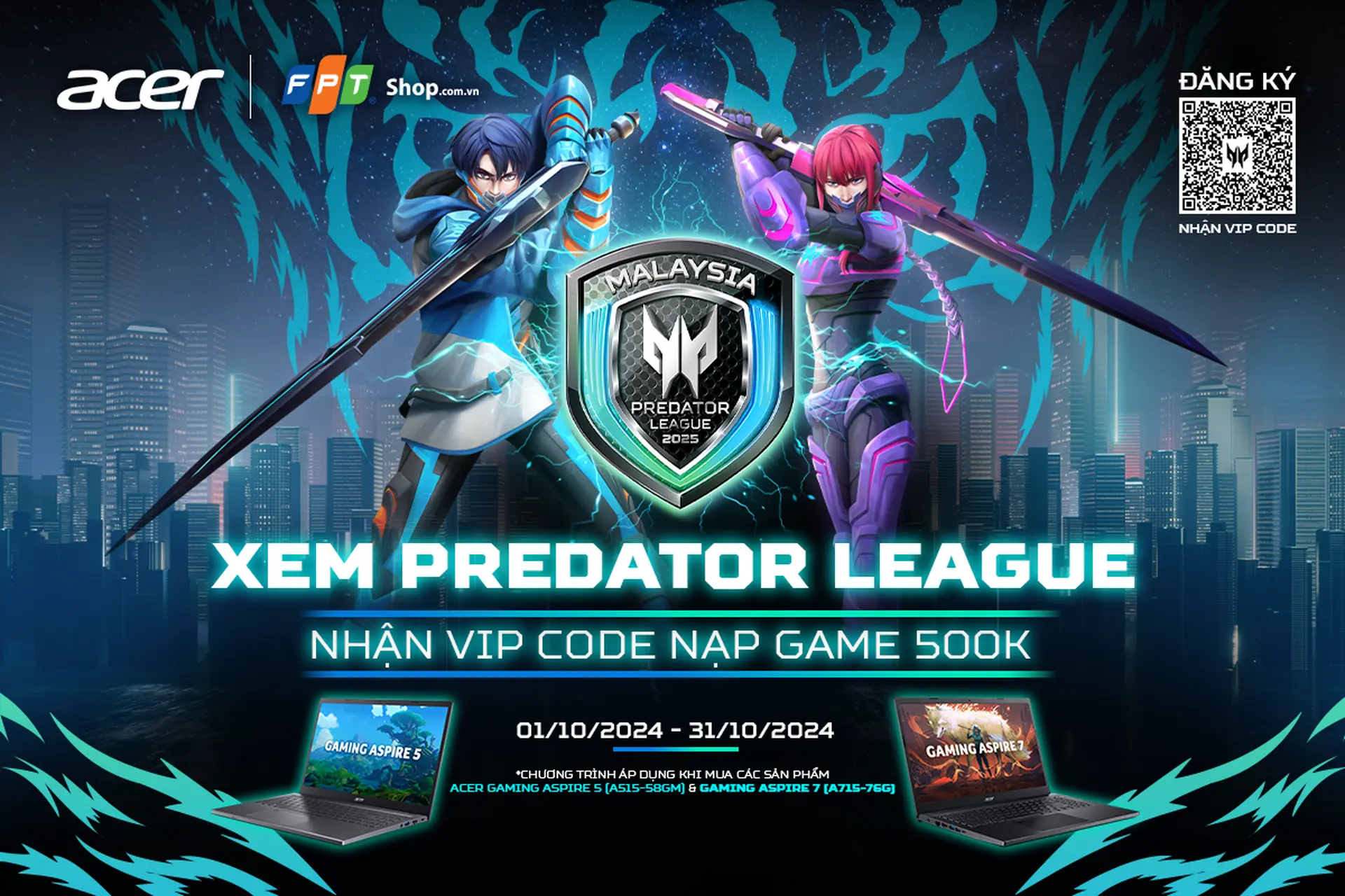 FPT Shop và Acer mang đến VIP CODE NẠP GAME 500.000 VNĐ cho cộng đồng ...