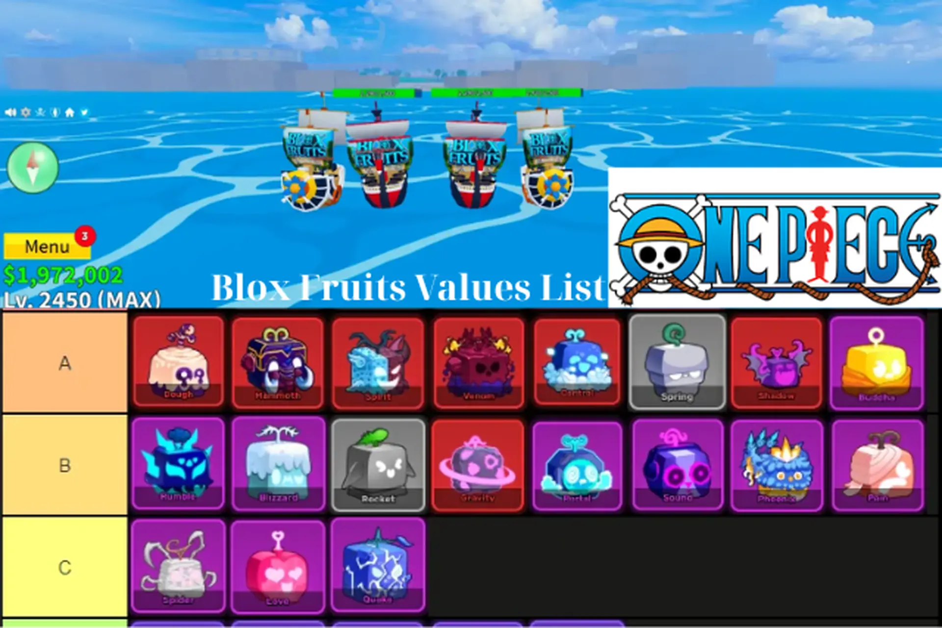 Blox Fruit Value List mới nhất khám phá giá trị từng trái ác quỷ hiếm