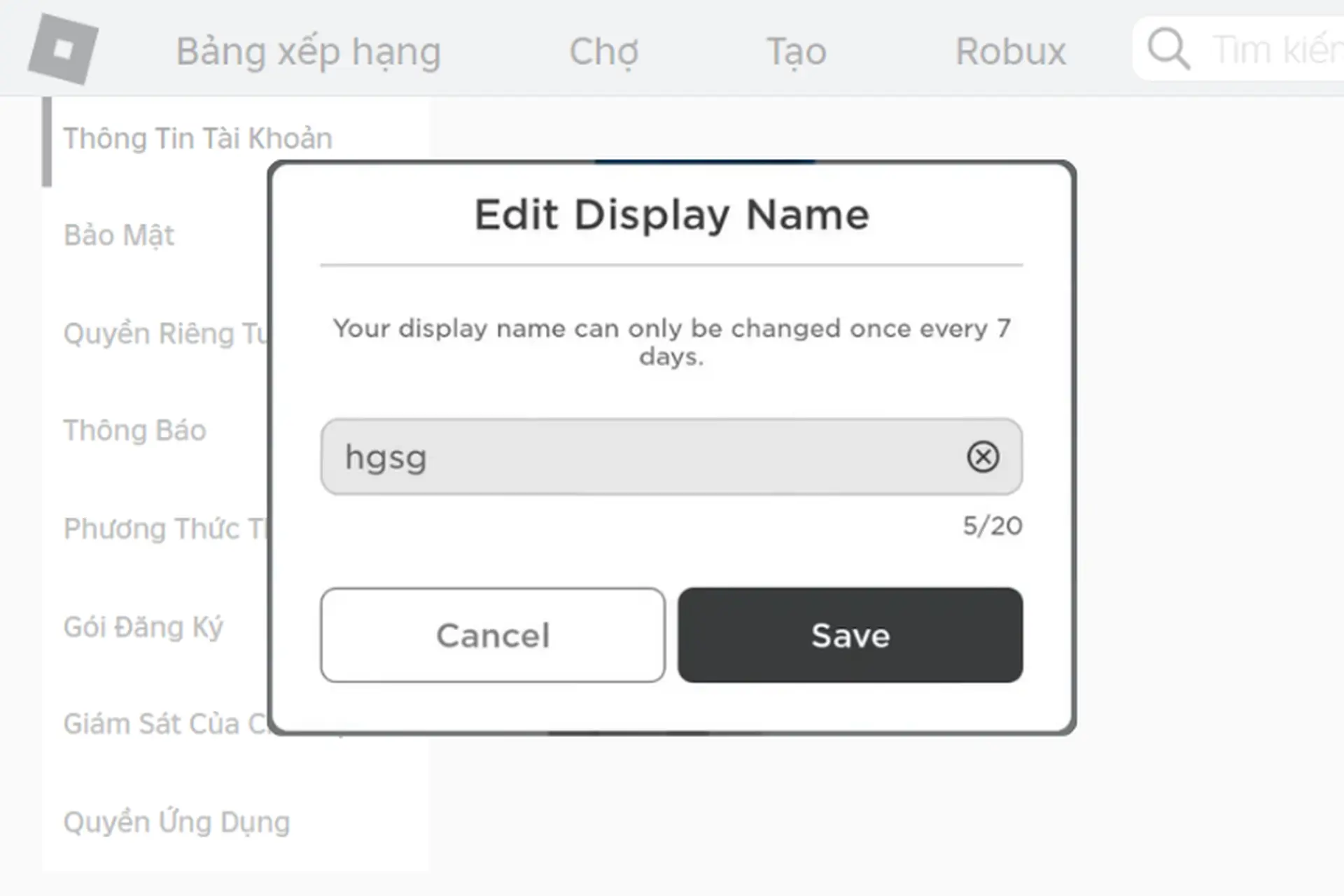 Hướng dẫn cách đổi tên trong Roblox đơn giản chỉ với vài bước