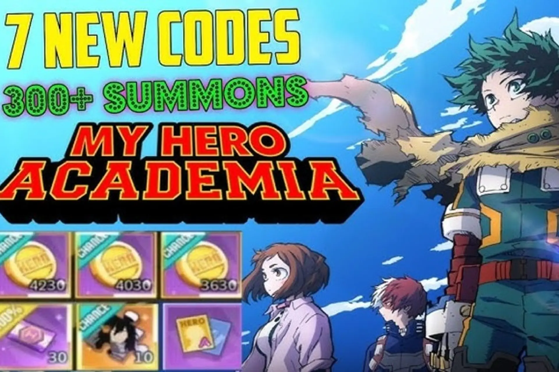 hero academia codes