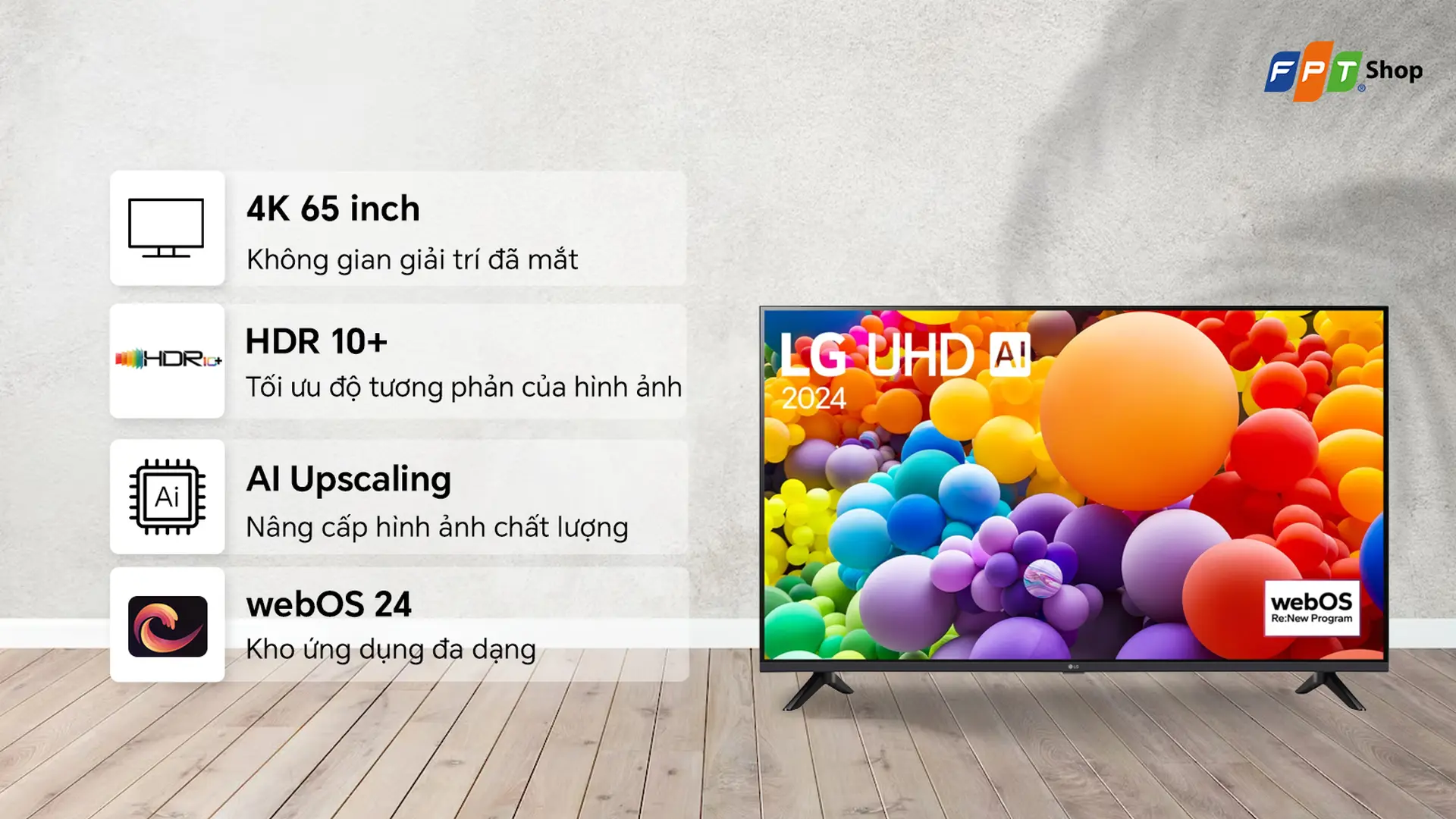 Smart Tivi LG 65UT7350PSB 4K | Giá tốt nhất, giao tận nơi