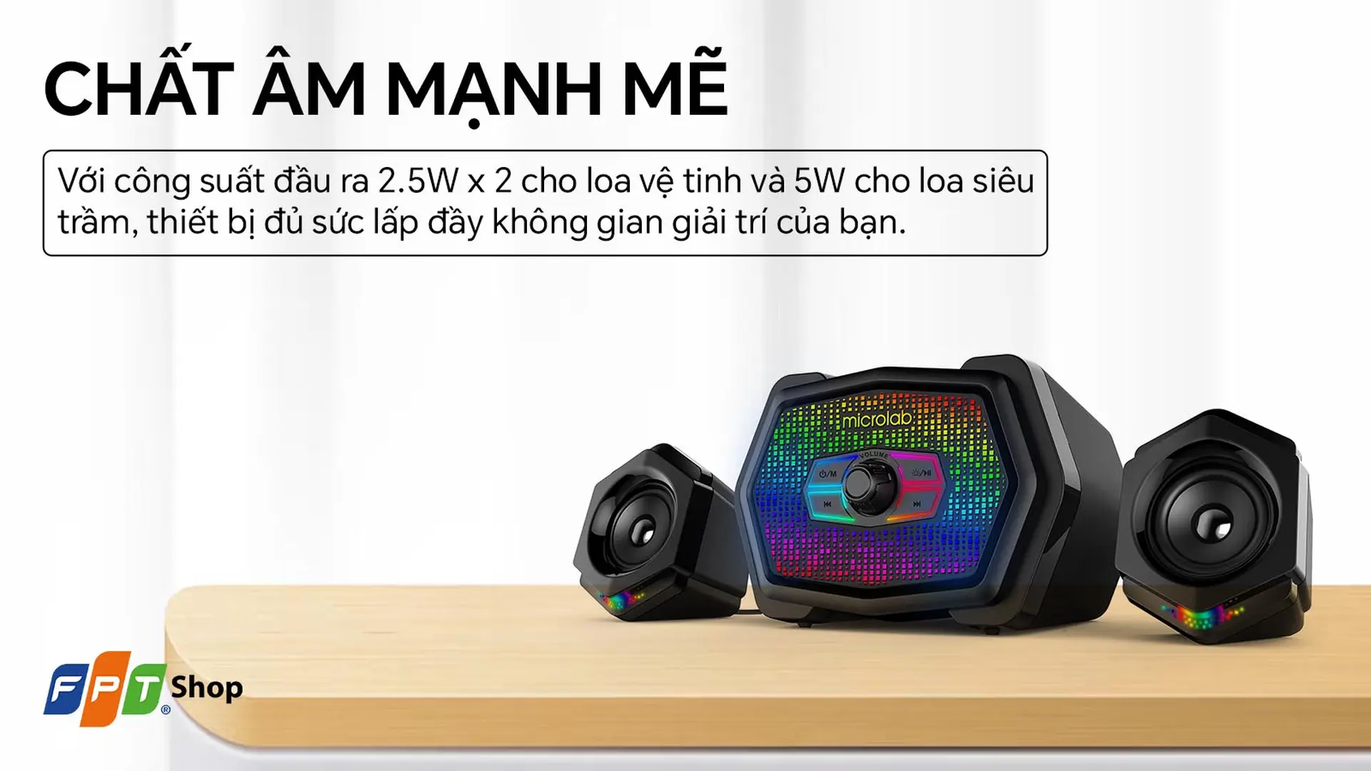 Loa dàn 2.1 Microlab U220 | Âm thanh rõ nét, nhỏ gọn, giá rẻ