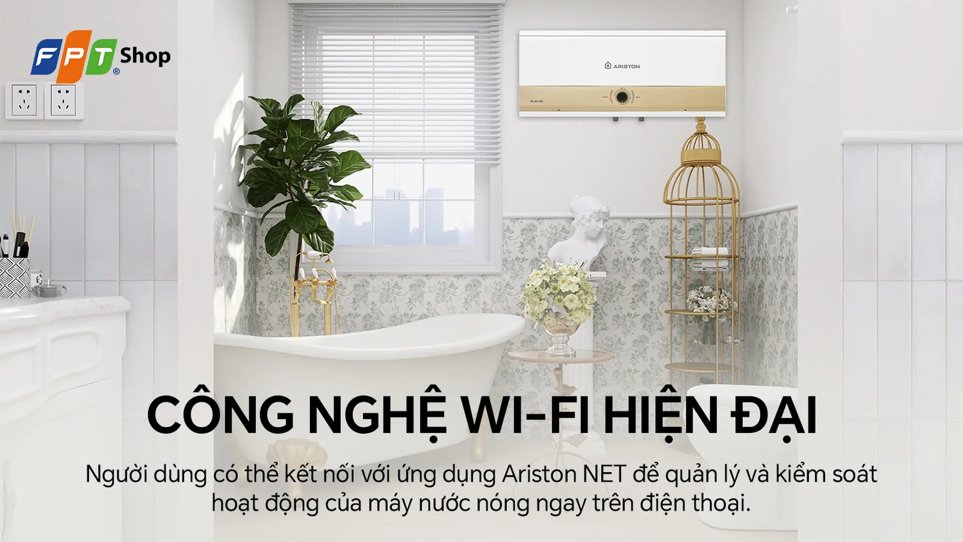 Máy nước nóng gián tiếp 30 lít Ariston SLIM3 30 RS MT 3000W chính hãng, giá rẻ