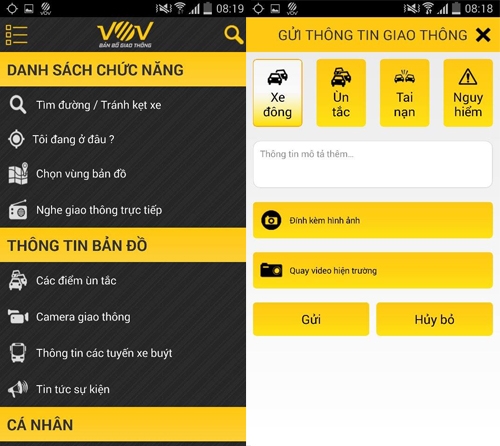 Ứng dụng VOV bản đồ giao thông