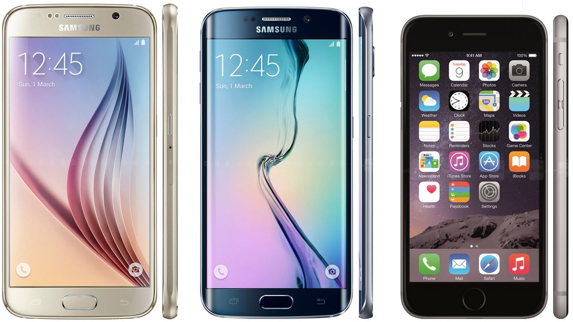 Đặt iPhone 6 cạnh Galaxy S6 và Galaxy S6 Edge Phần 1