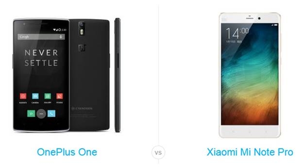 So sánh Xiaomi Mi Note Pro và OnePlus One