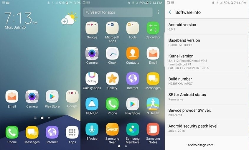 Notification trên giao diện Grace UX của Galaxy S7
