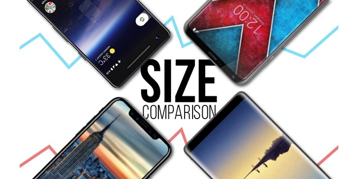 So sánh kích thước iPhone 8, Note 8, Pixel 2, LG V30