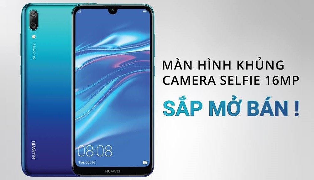Huawei Y7 Pro 2019 với màn hình khủng, camera kép sắp mở bán