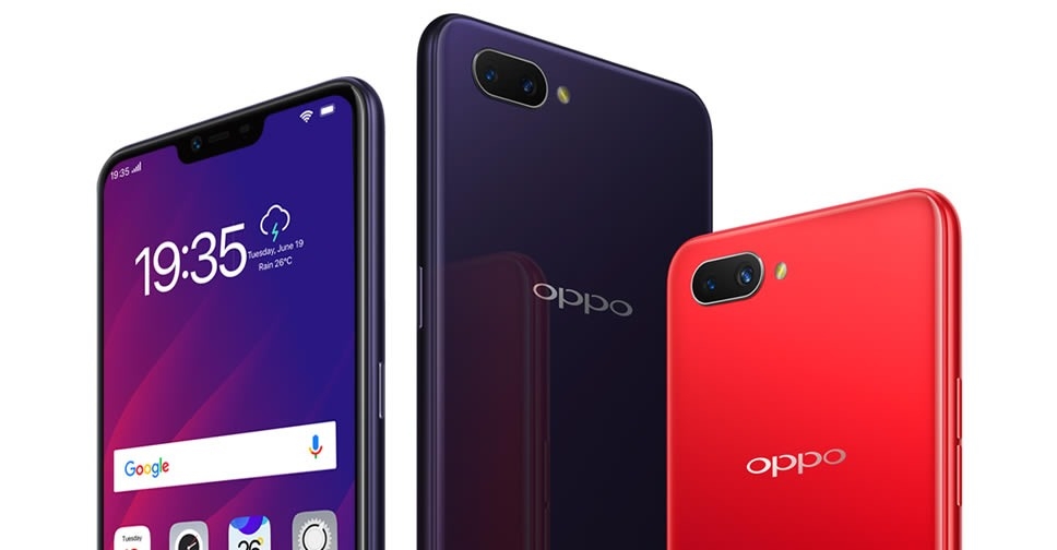 OPPO AX5 lộ ảnh thực tế với màn hình tai thỏ, camera kép