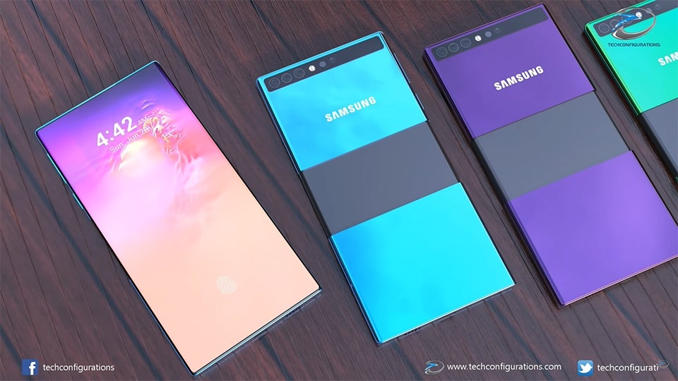 Concept Samsung Galaxy Wing Bezelless màn hình gập vỏ sò
