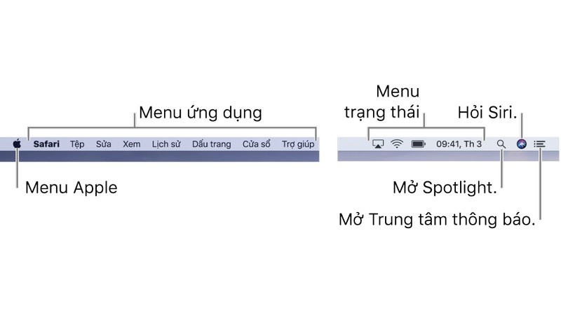 Có gì trên thanh menu trên macOS Catalina?