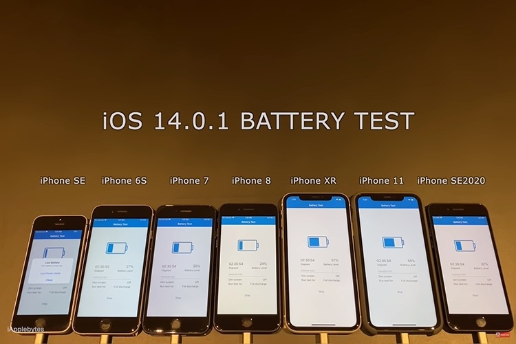 Thử nghiệm khả năng “đốt pin” của iOS 14.0.1 trên 7 mẫu iPhone