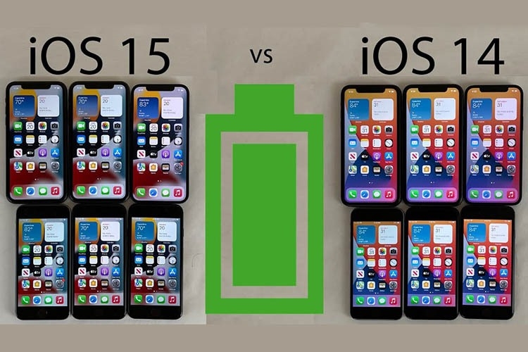 So sánh thời lượng pin iOS 15 và iOS 14.8 trên loạt iPhone cũ
