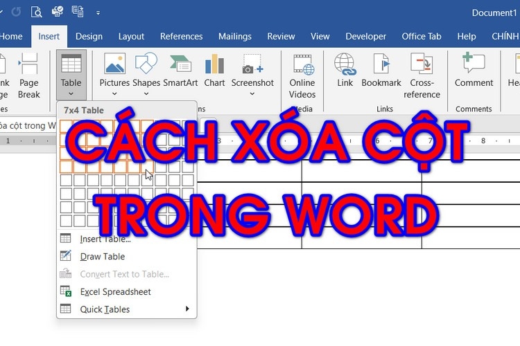 Hướng dẫn cách xóa cột trong Word nhanh nhất cho người mới
