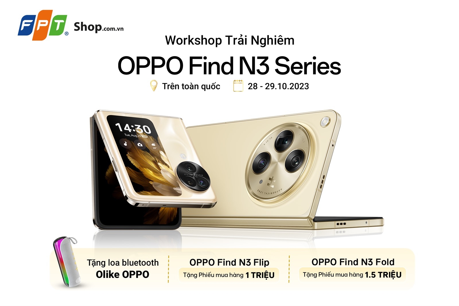Trải nghiệm OPPO Find N3 Series, cơ hội nhận nhiều quà tặng.