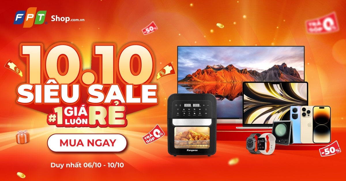 Laptop giảm đến 15 triệu, gia dụng “deal xịn” chỉ có tại FPT Shop