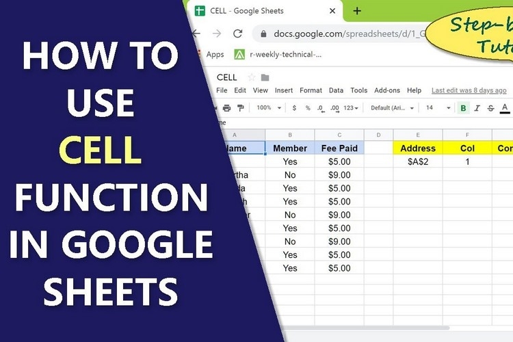 Cách sử dụng hàm CELL trong Google Sheets sắp xếp và lọc dữ liệu