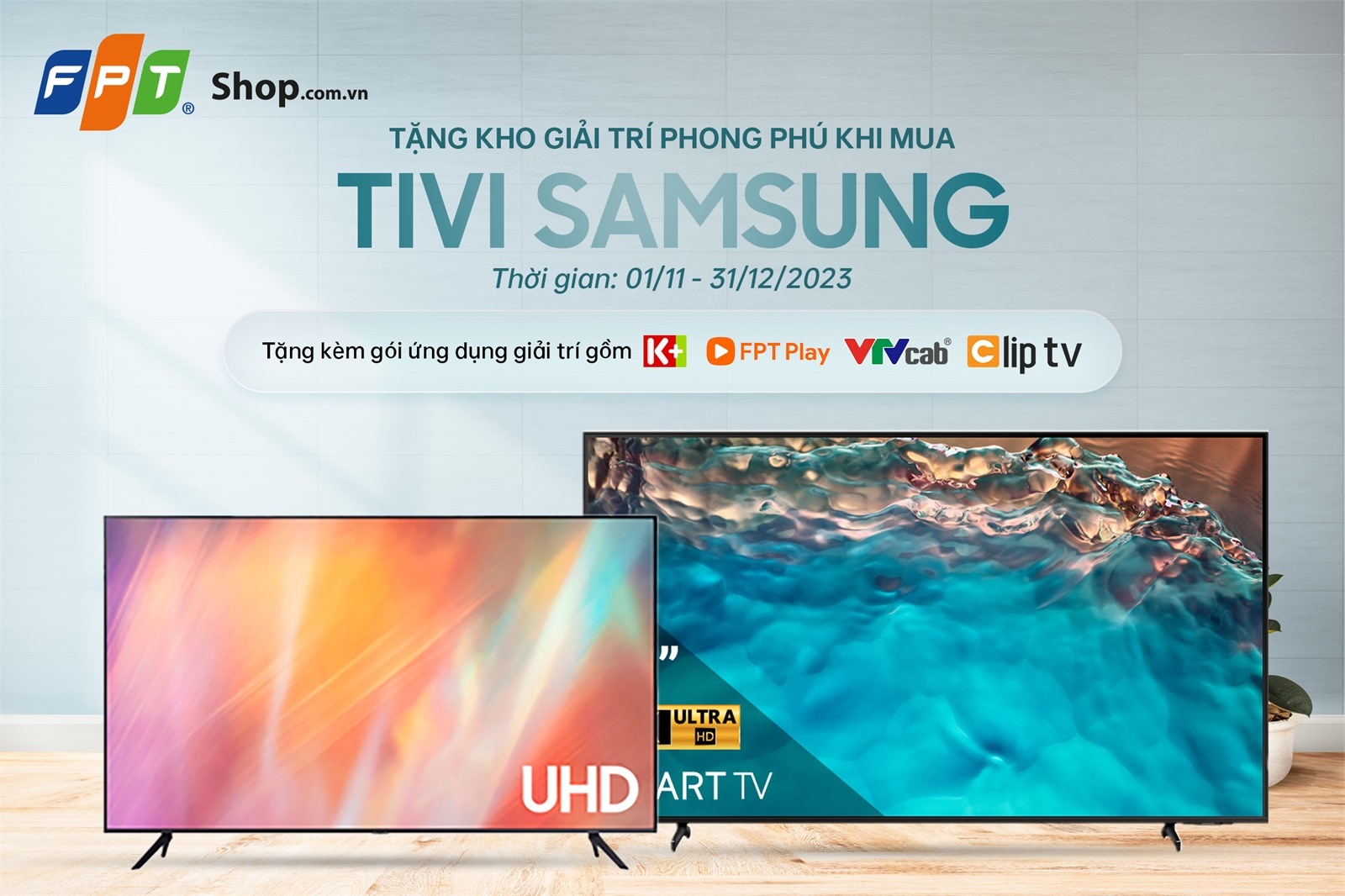 FPT Shop tặng gói truyền hình hấp dẫn khi mua Tivi Samsung