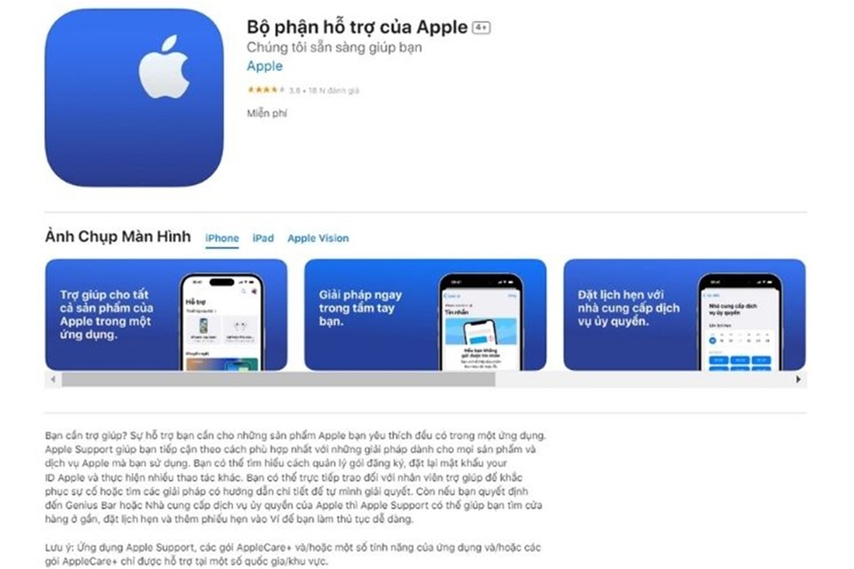 Apple Support: Ứng dụng đắc lực cho người dùng iPhone, iPad