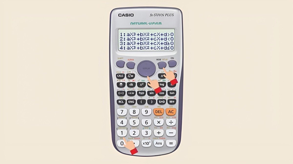 Cách bấm bất phương trình trên máy tính Casio 570VN Plus đơn giản