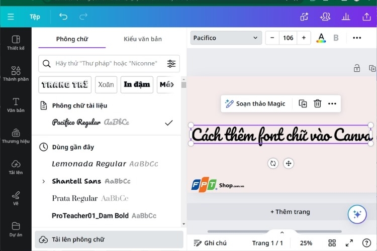 Hướng dẫn cách thêm font chữ vào Canva cực dễ cho người mới