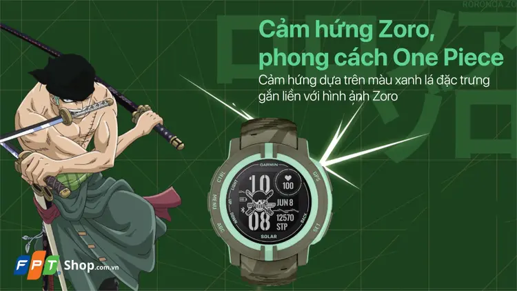 Garmin Instinct 2 Solar ONE PIECE phiên bản Zoro