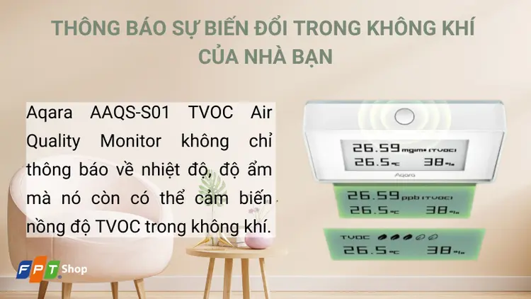 Cảm biến chất lượng không khí Aqara AAQS-S01 | Nhỏ gọn, hiệu quả