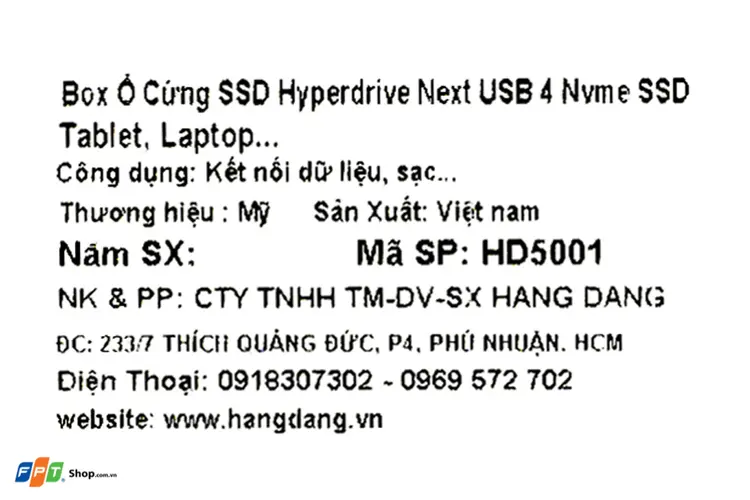 Box Ổ cứng SSD Hyperdrive Next USB4 NVME SSD Enclosure - HD5001 chính ...