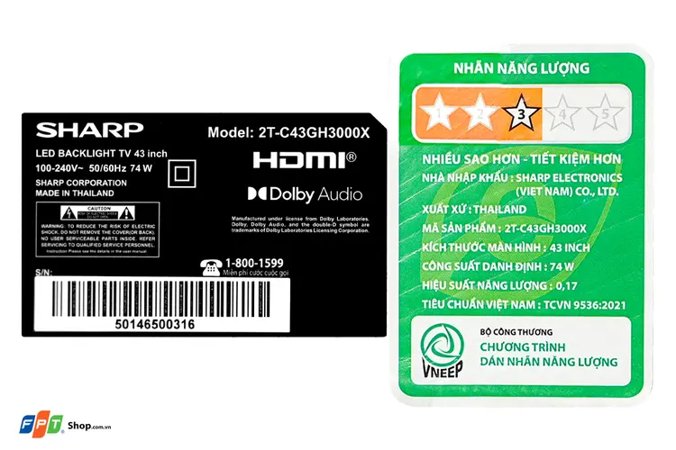 Tivi Sharp 2T-C32GH3000X 32 inch | Giá ưu đãi, giao ngay